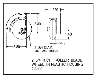 PMC 2022 2 3/4 Inch Rollerblade Wheel in Plastic Housing – Crest Lock